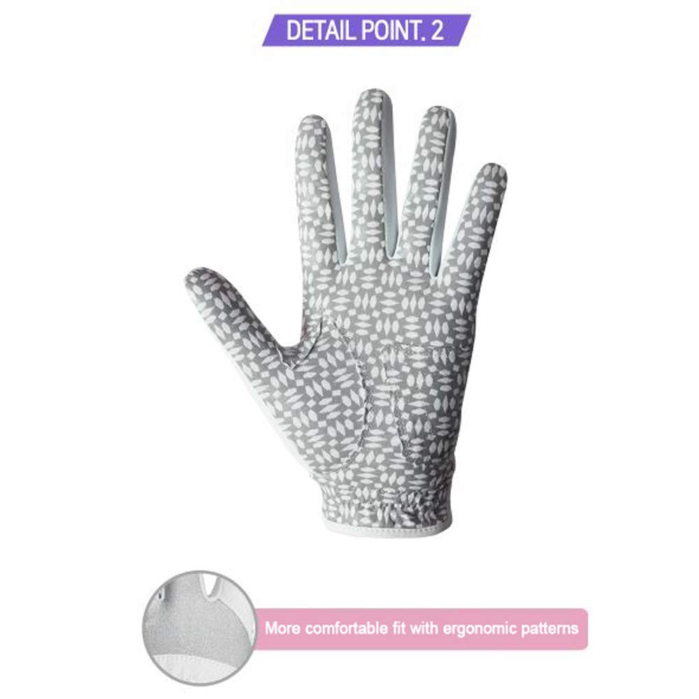 Henzzle Women's Golf Gloves in Pair (Left and Right) with Non-Slip Grip, Soft, Breathable, Nice Grip - 2 Pack (Medium x 2pk)