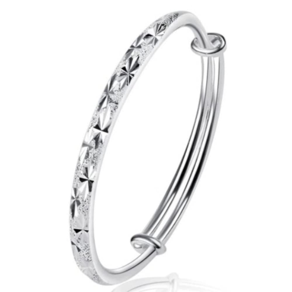 Hemlock 5 PCs Bangle Bracelet, Women 925 Sterling Silver Bracelet Bohemia Jewelry (1 pc Silver-2)
