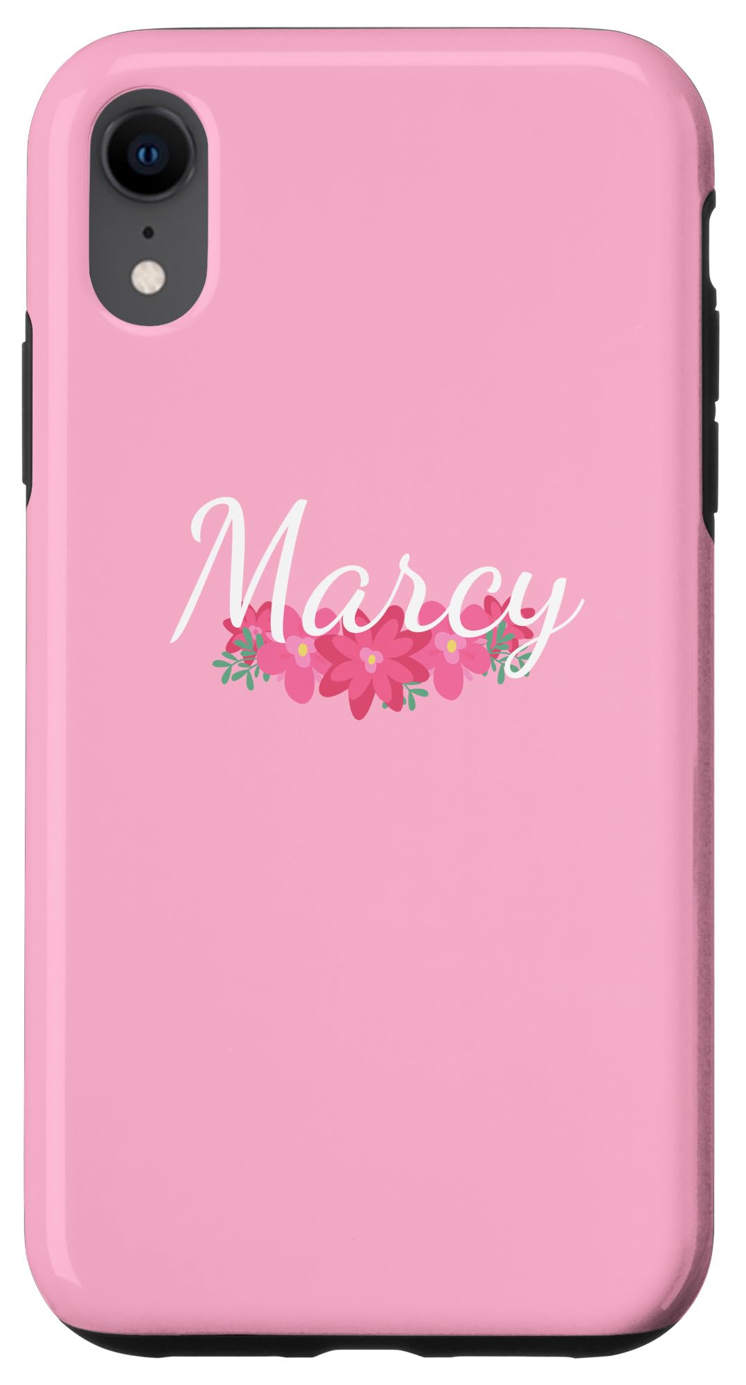 iPhone XR Marcy - Custom Floral Phone Cover Pink Personalized Case