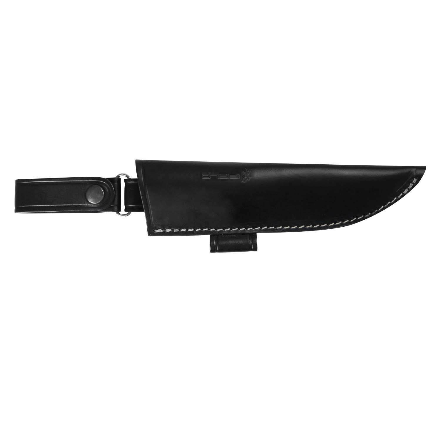 iFIELD Survival Knife Outdoor Workout EL29121, TRF Granite Handle, 11.5 cm MOVA Blade, Black Leather Sheath, Camping Tool for Fishing, Hunting, Sport Activity