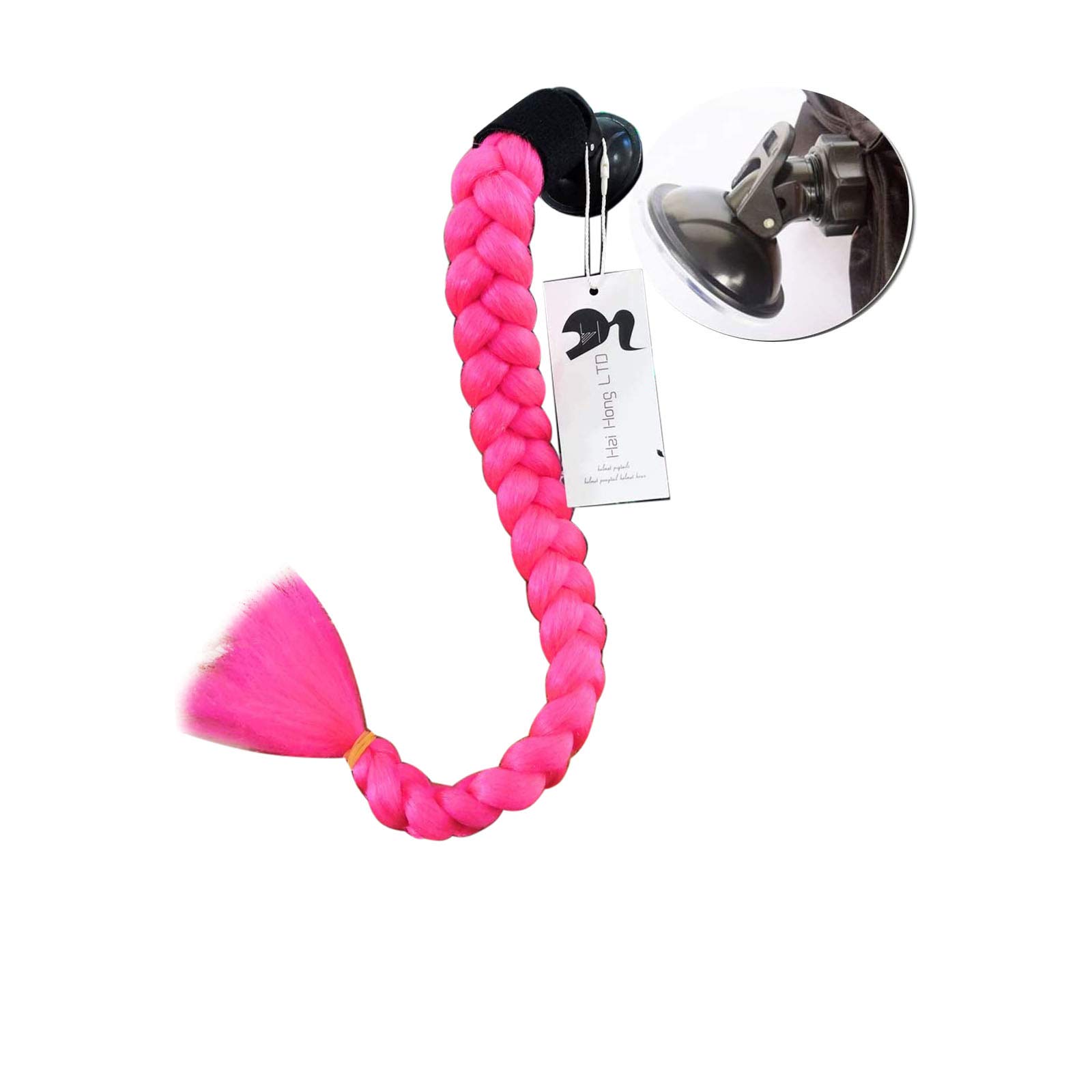 HHongJM Helmet Pigtail Motorcycle Helmet Ponytail Bicycle Helmet Braids Hair Tails Used for Any Helmets/Reusable Design 24Inch (Helmet Not Included)