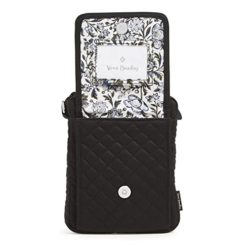 Vera Bradley Women's Cotton Mini Hipster Crossbody Purse With RFID Protection, True Black, One Size
