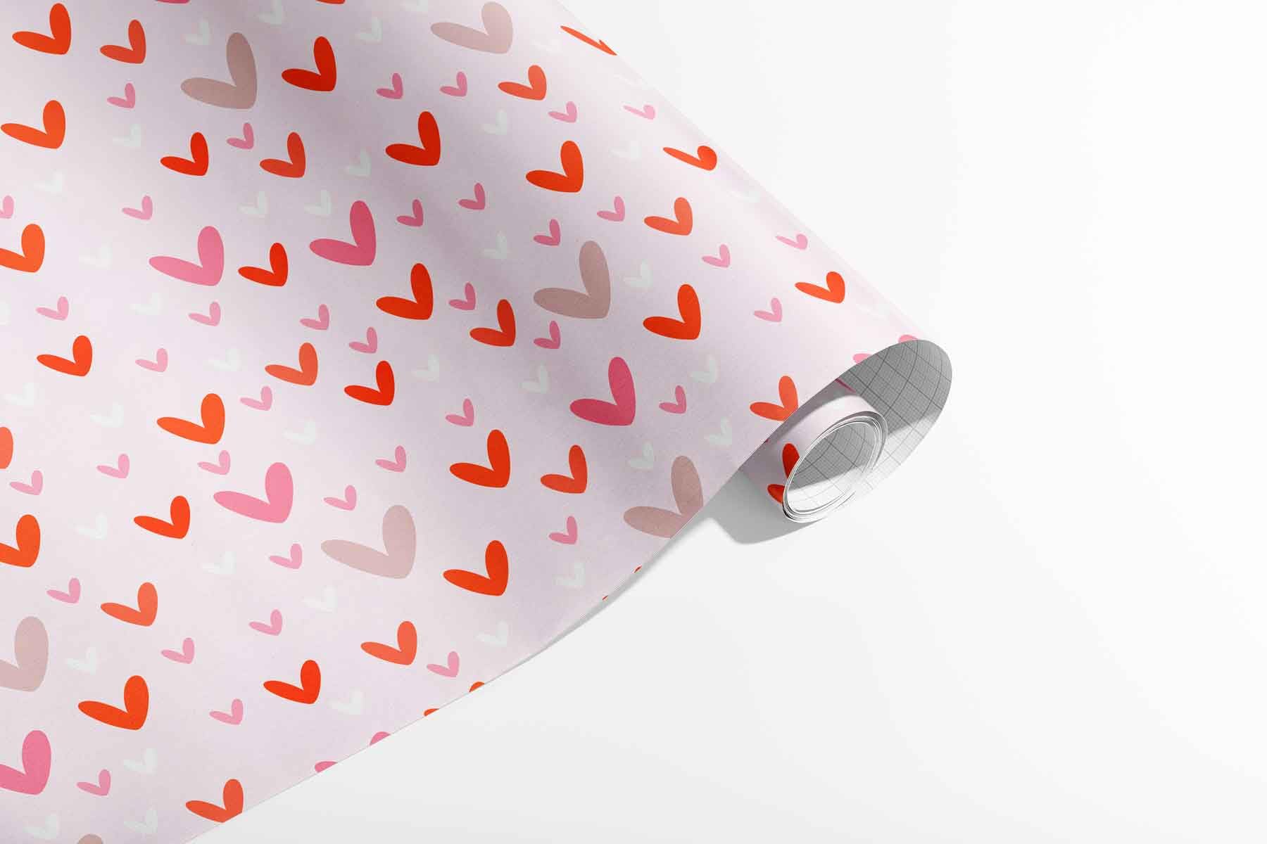 WOPARTY Pink Wrapping Paper Roll for Gril- Ballet, Swan, Heart style with Cut Lines for Birthday, Holiday, Wedding, Baby Shower - 3 Rolls - 17 in X 120 in Per Roll