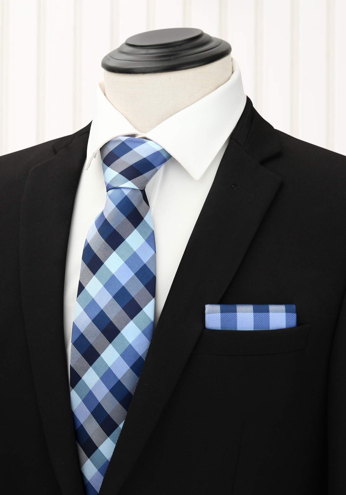 HISDERN Lot 5 PCS Classic Men's Silk Tie Set Necktie & Pocket Square with Gift Box,T5-s5,One Size