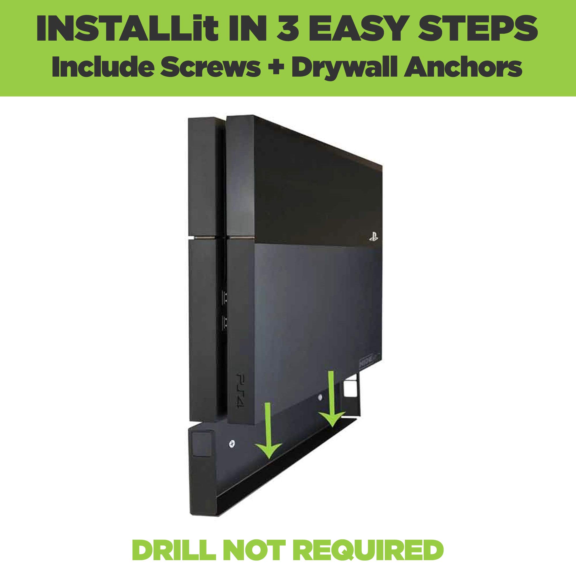 HIDEit Mounts 4 Wall Mount for Original PS4 - Patented in 2016, American Company - Black Steel Wall Mount for PS4 Original to Safely Store PS4 Console Behind TV