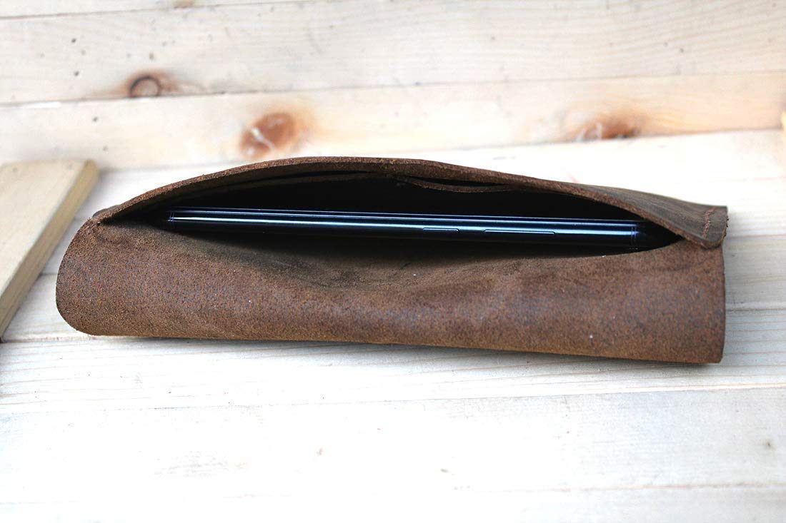 Handmade High Quality Retro Leather Multi-function Envelope Mobile Phone Card Holder Wallet