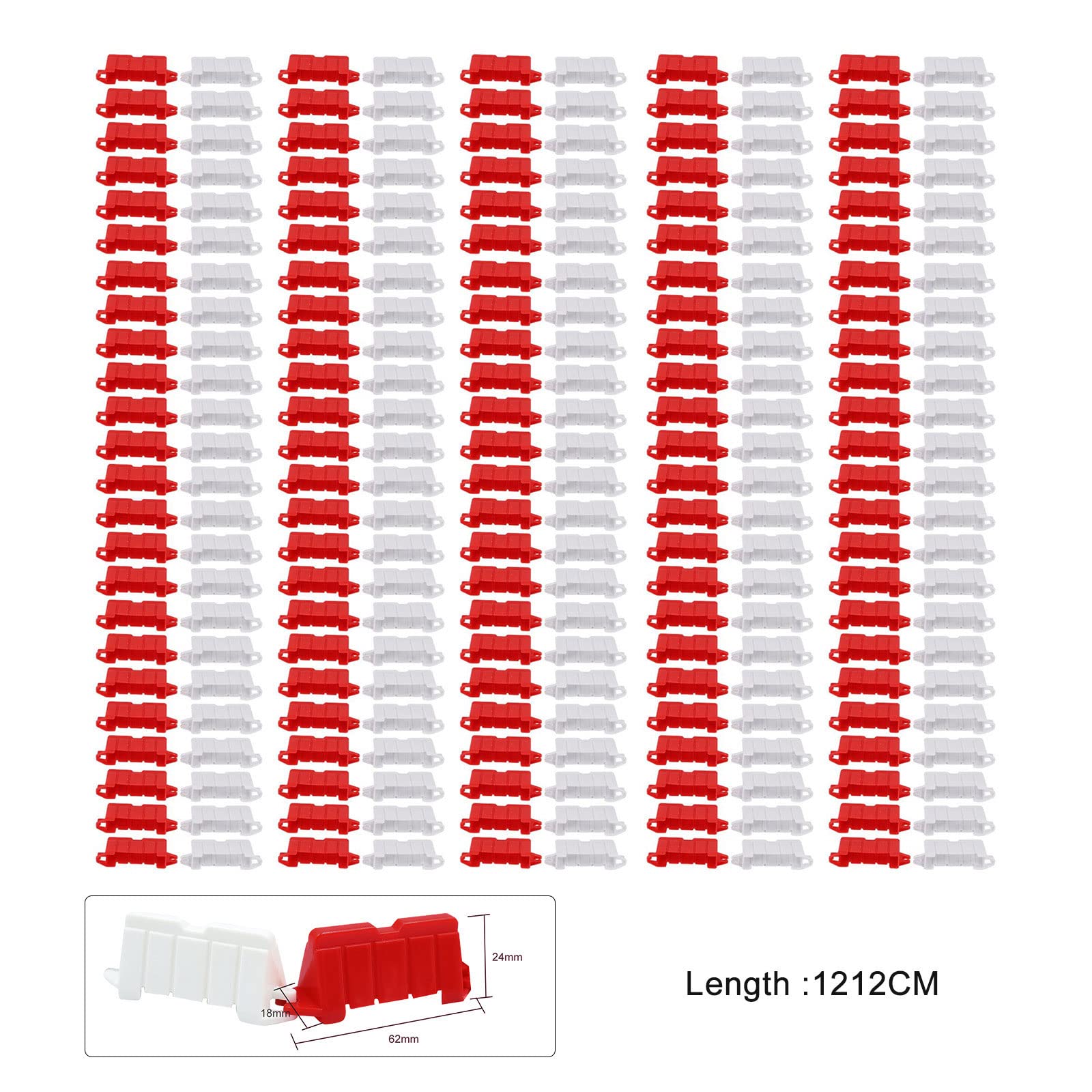 Hobby Fans 120 Pieces RC Car Racing Track Drift Runway Drift Field Fence for 1/14 1/16 1/18 1/24 1/28 Mini RC Car (Red+White)