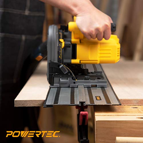 POWERTEC 71505 110β Guide Rail Joining Set for DeWalt Track Saws | Includes 2x55" Aluminum Extruded Guided Rails and (1) Guide Rail Connector for Woodworking Projects