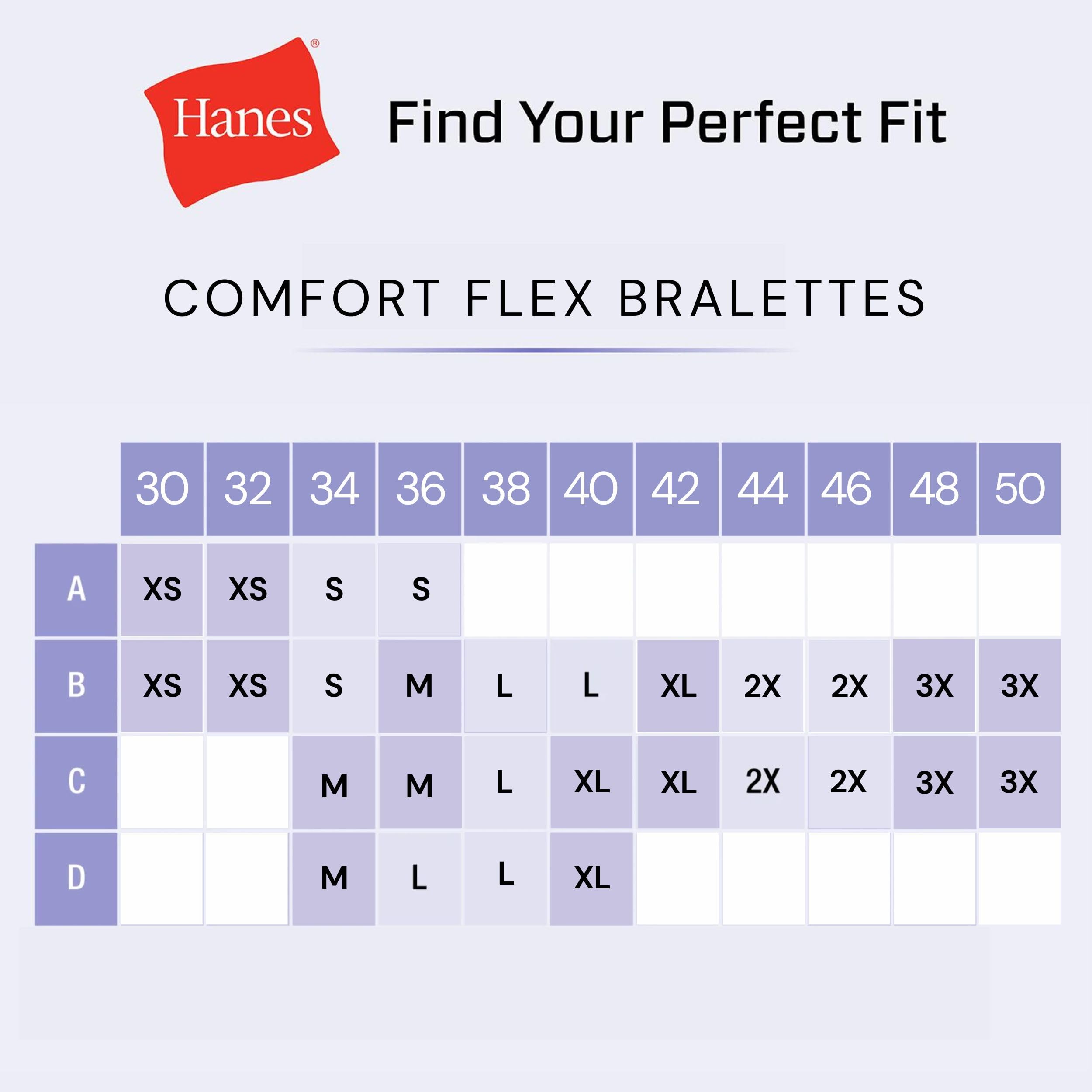 Hanes womens Cotton Pullover Bralette, 3-pack Bra, 3 Pack - Black/Concrete Heather/White, XX-Large US