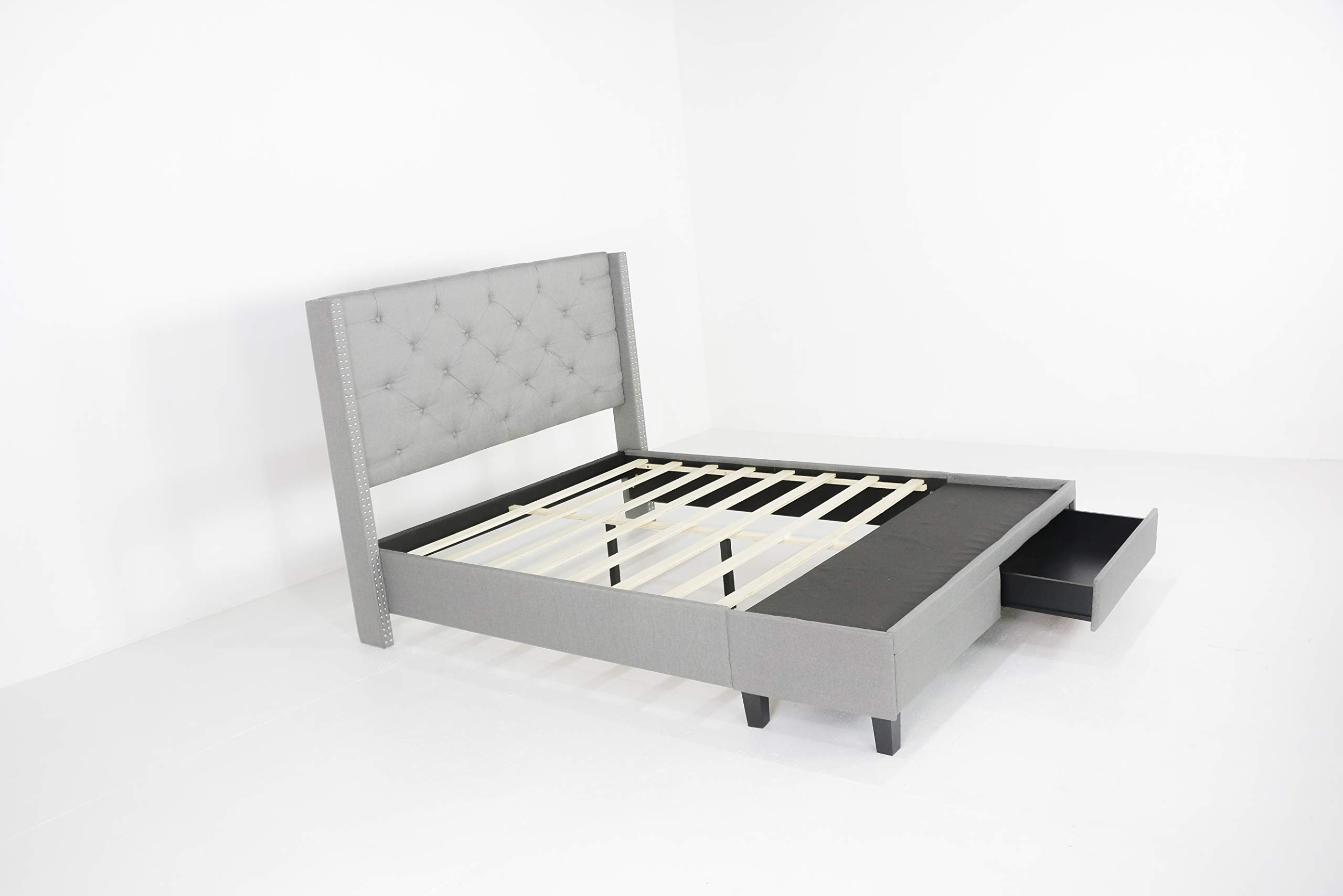 Home Life Platform Bed with Drawers, Grey