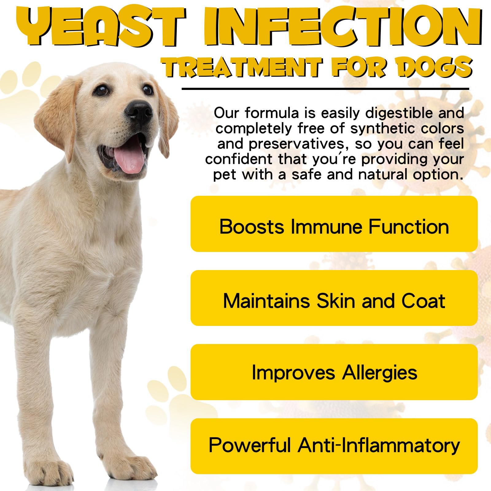 Yeast Infection Treatment for Dogs, Dog Ear Infection Treatment Supports Healthy Itch Relief, Inflammation Relief, Allergy Relief & More 2 oz