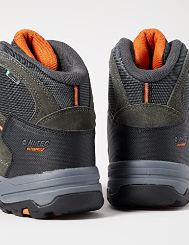 HI-TEC Men's Wide Fit Bandera II Water Proof Mens Boots in Charcoal/Graphite/Burnt Orange in Size UK 8 (EU 42/US 9)