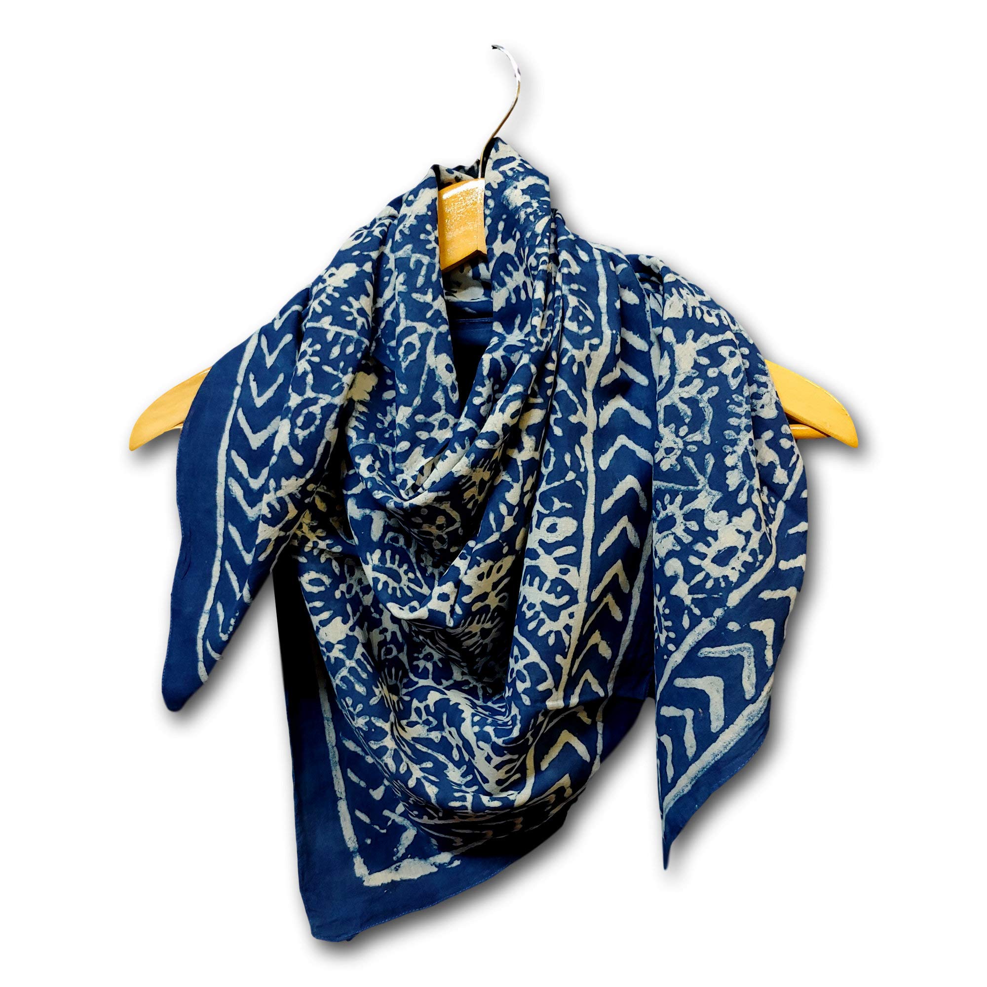 Homestead Scarf for Women Lightweight Dabu Floral Spring Summer Shawl Wrap