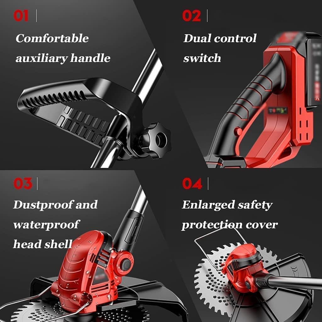 Handheld Grass Trimmer Cordless Household Rechargeable Lawn Mower Outdoor Electric Weeder Multifunctional Cleaning Equipment for Gardening