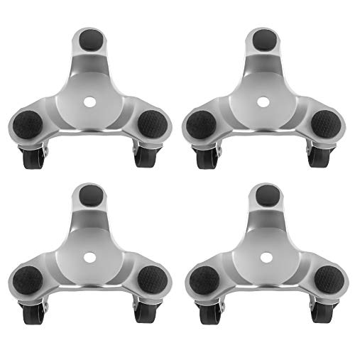 QWORK 4 pcs 6" Steel Tri-Dolly, 200 lbs Load Capacity, Great for Moving Furniture & Appliances, Durable and Easy to Use