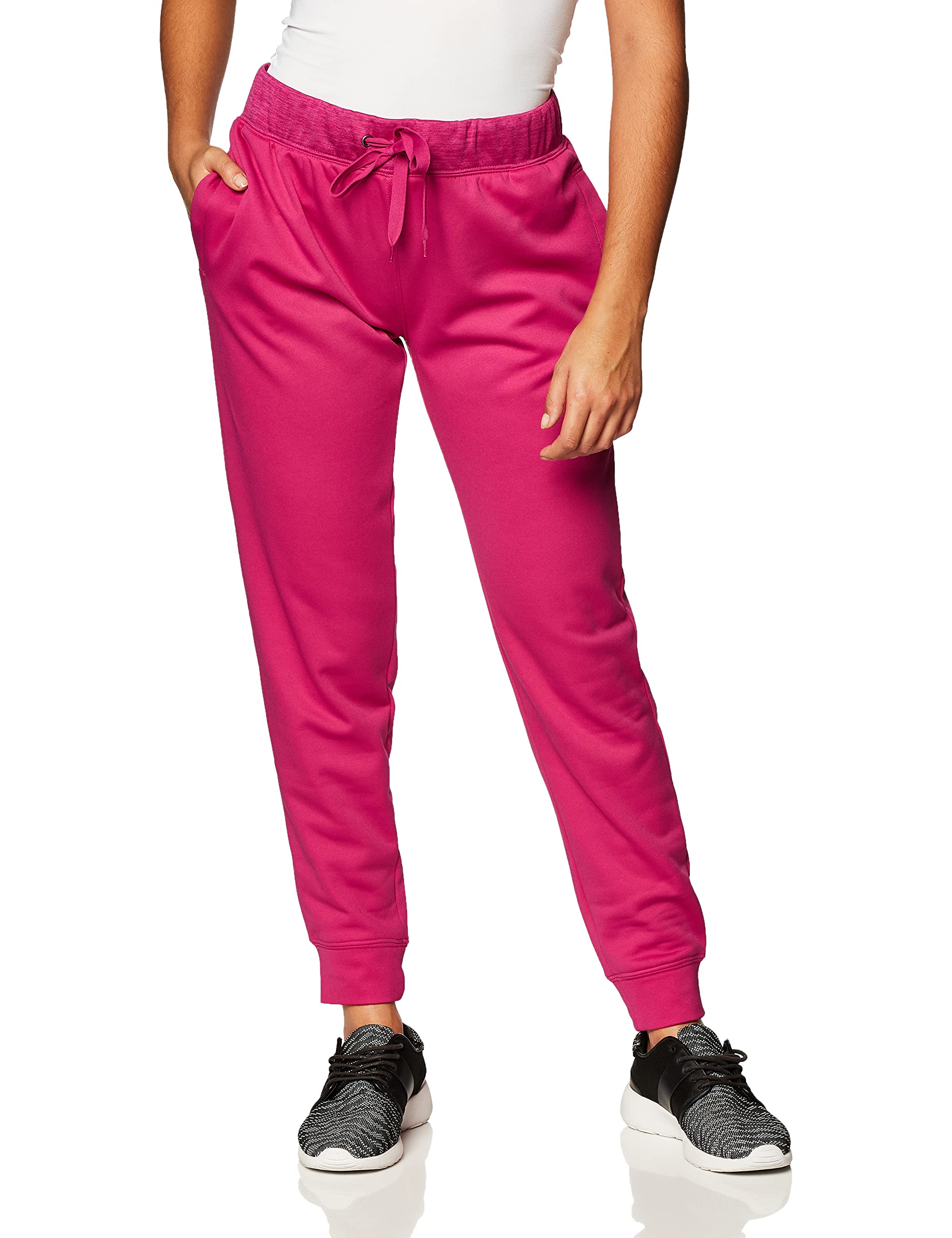 Hanes womens Sport Performance Fleece Jogger With Pockets Pants, Fresh Berry Solid/Fresh Berry Heather, Medium US