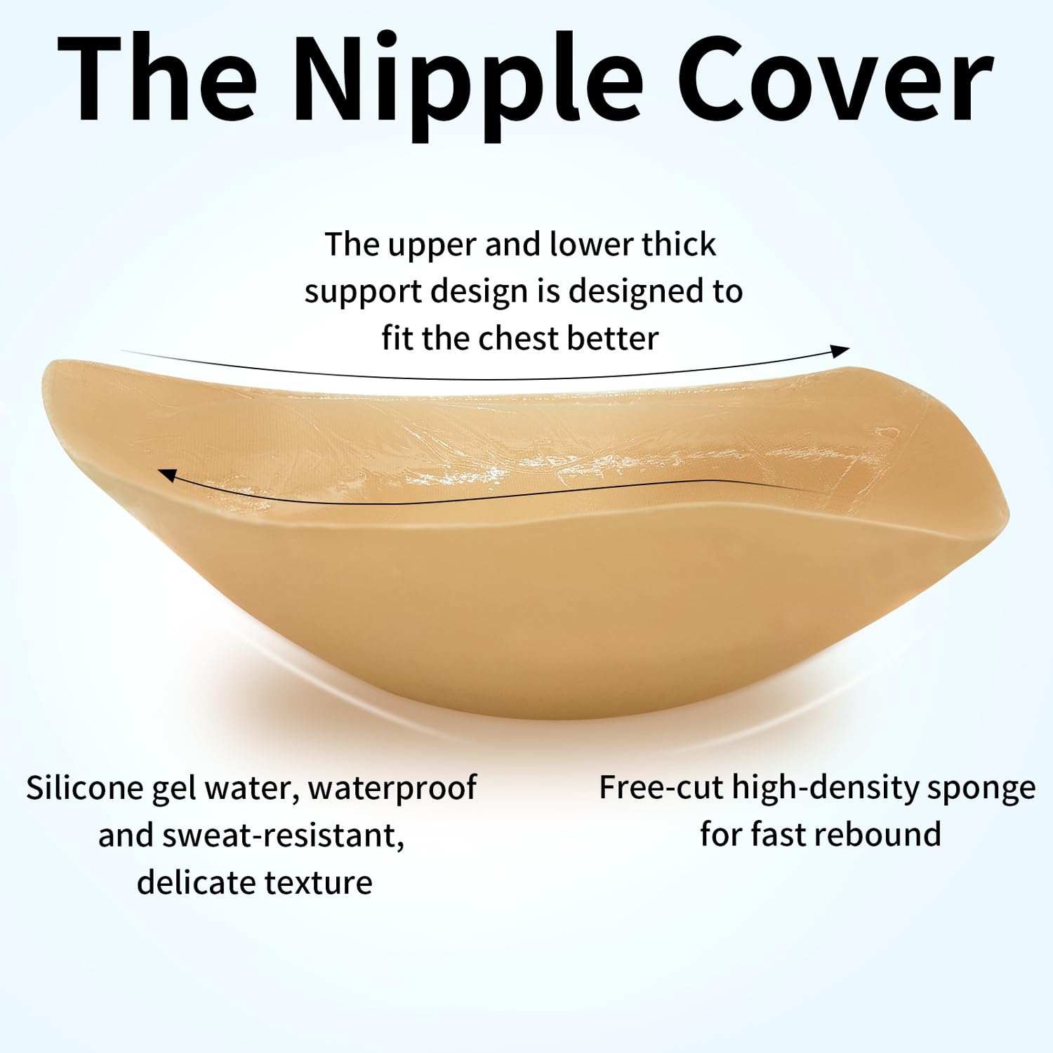 GULIFAN Double Sided Sticky Bra Inserts - Silicon Women’s Adhesive Bra Pads Removable Breathable Push Up Sticky Bra Cups Inserts Breast Enhancer