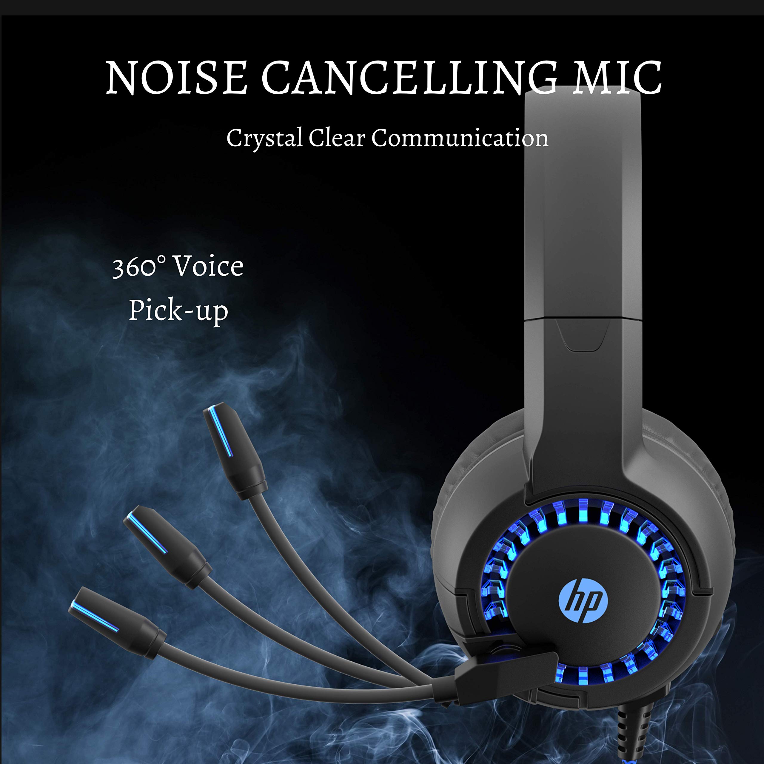 HP USB Gaming Headset RGB Stereo Headphone for Smartphone, PC, PS4, Xbox One, Ergonomic Design Over Ear Headphone with Mic
