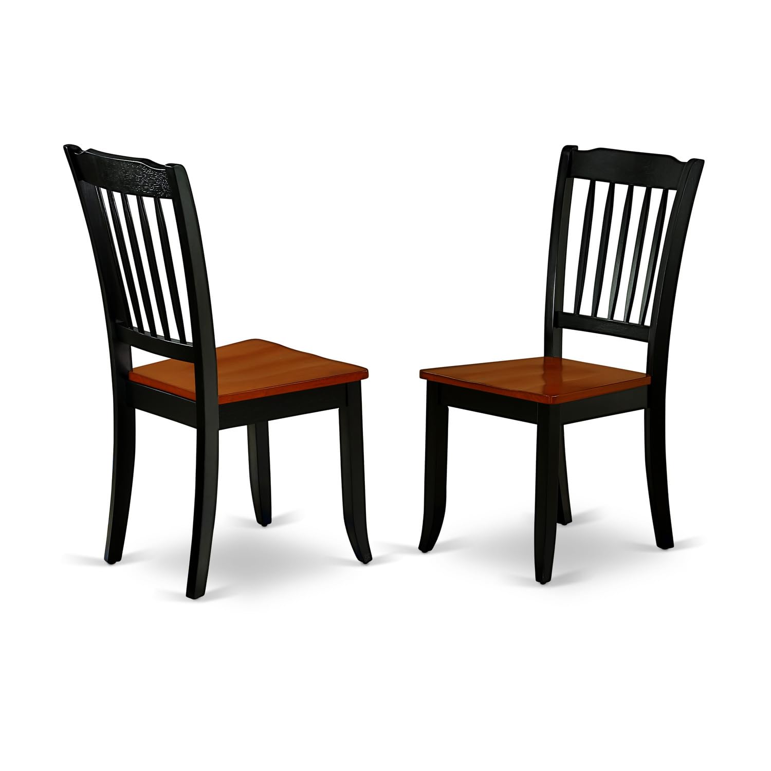 HomeStock Coastal Charm Dining Room Table Set 3 Pcs- 2 Outstanding Kitchen Dining Chairs and A Beautiful Dining Room Table - Cherry Finish Wooden Chair Seat and Table Top - Black Finish Wooden Frame.