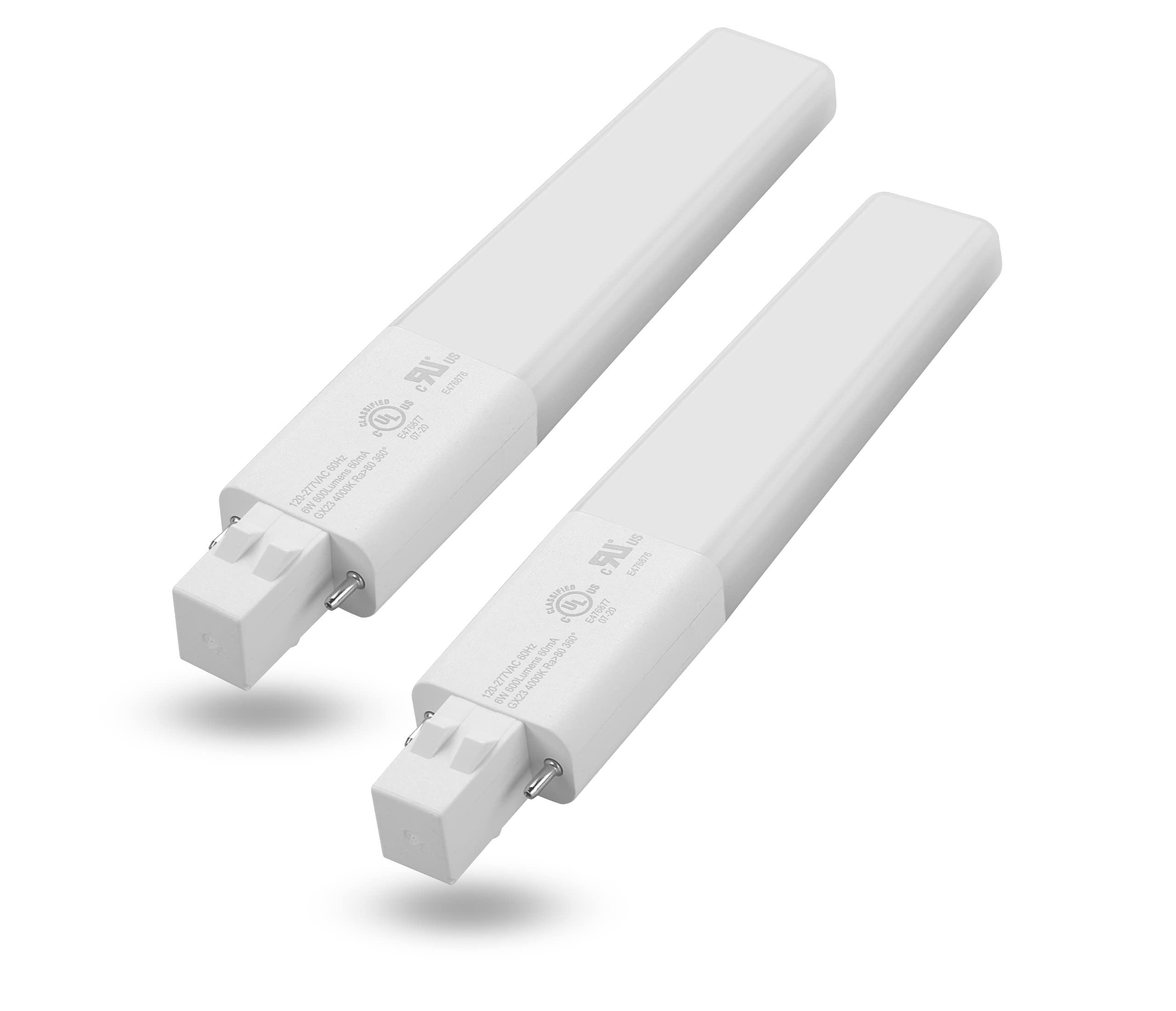 Legental GX23 Base LED Bulbs, 6w(13w CFL Equivalent) LED Slim, 2-Pin PL Horizontal Recessed Lamp,for Wall Scones, Bathroom Vanity Light,Warm White 3000k, UL Listed, 2 Pack