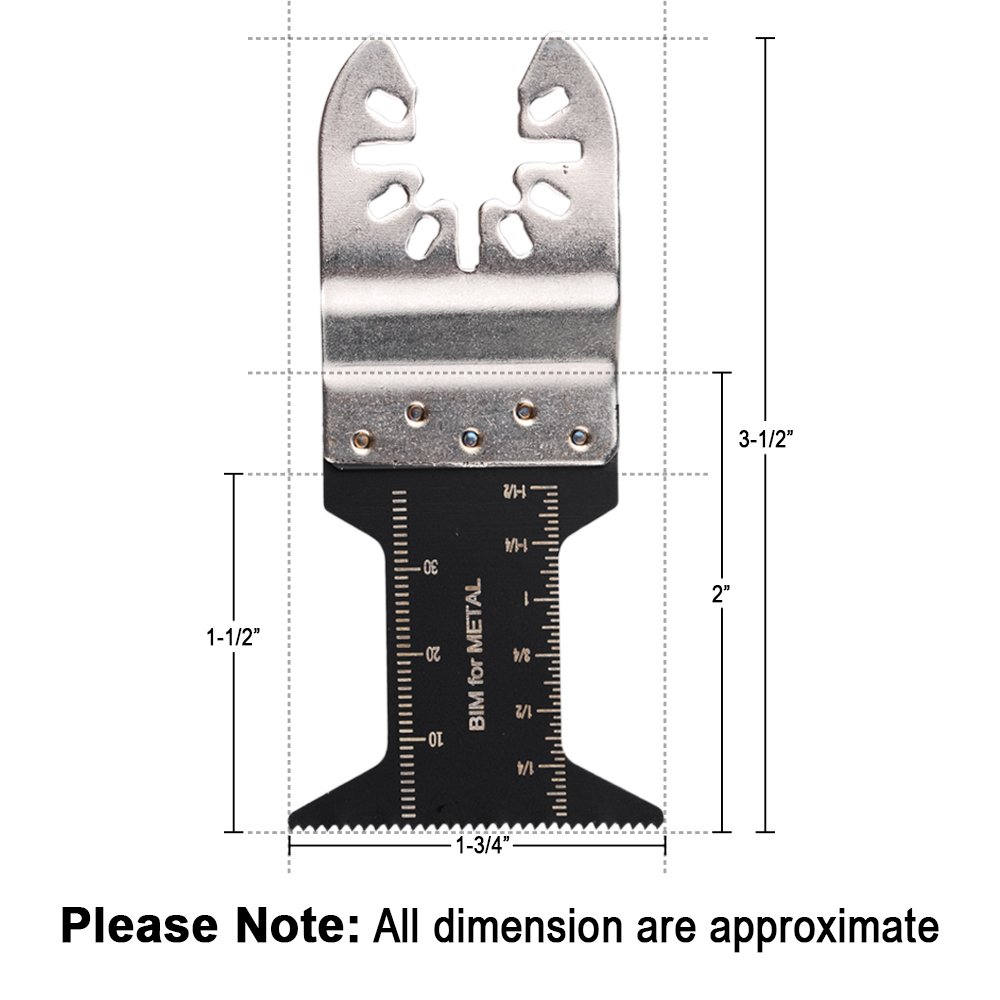 HIFROM Wood/Metal Oscillating Multitool Saw Blade Set Compatible with Fein Multimaster，Porter Rockwell Cable,Bosch Craftsman,Ridgid,Makita Milwaukee,Chicago 14 pcs