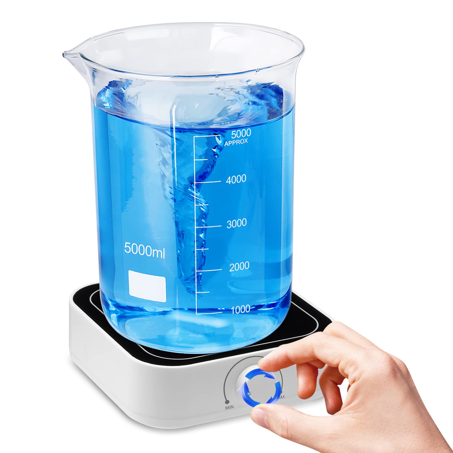 PRECIPETTE Magnetic Stirrer - Max Stirring Capacity 5000ml, 3000RPM, Magnetic Mixer(No Heating)