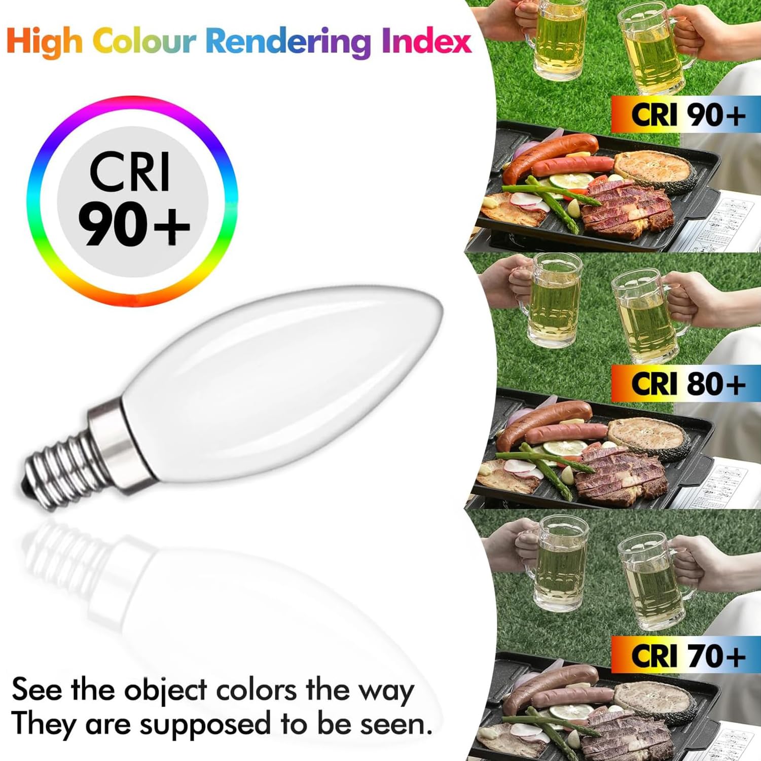 Wuluretoos 8 Pack 4W 120V LED Candelabra Base B10 CTC Clear Decorative Light Bulbs,Transparent Candle Light Bulbs for Chandeliers, Ceiling Fan Lights, Pendants, Fireplace