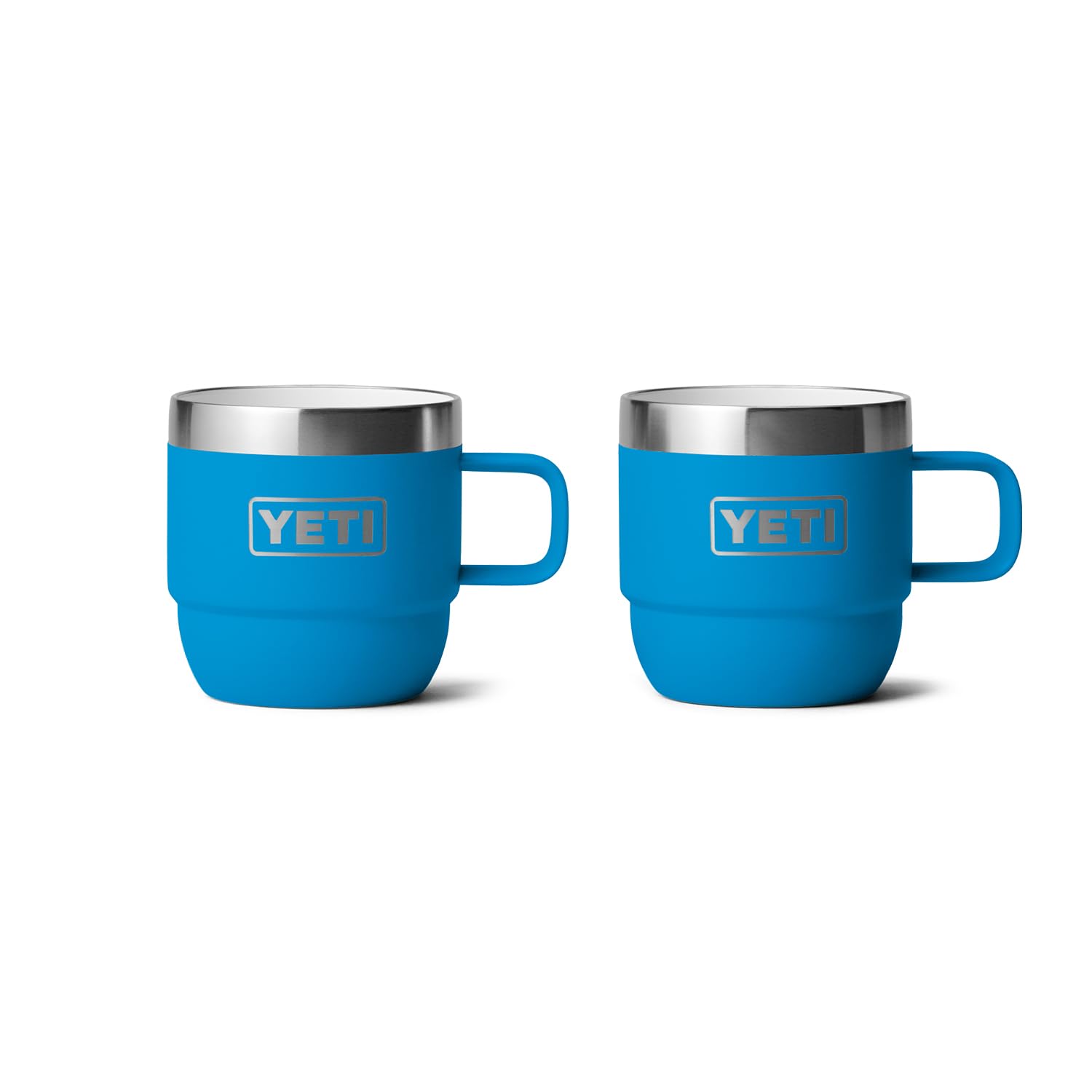 YETI Rambler 6 oz Stackable Mug, Stainless Steel, Vacuum Insulated Espresso/Coffee Mug, 2 Pack, Agave Teal
