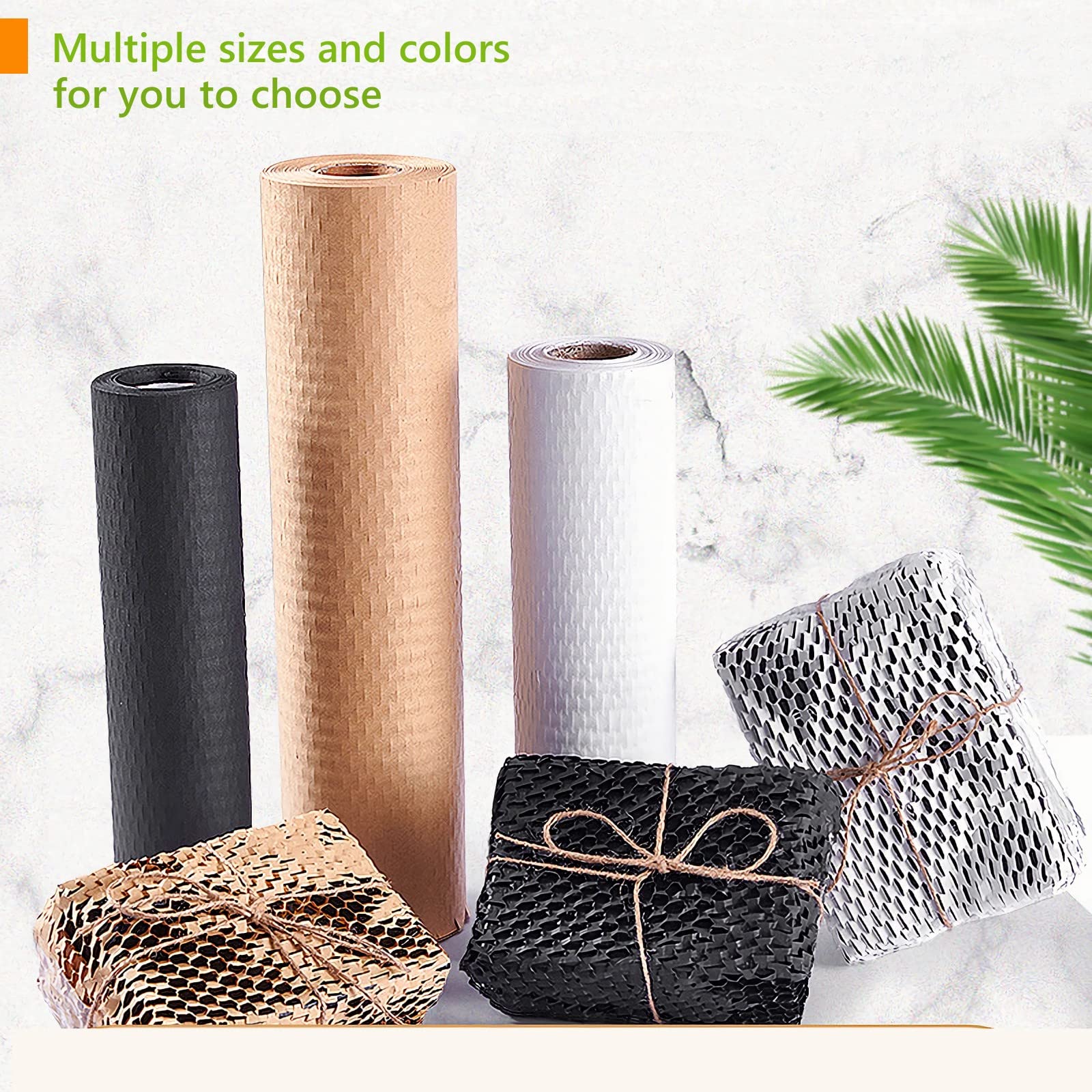Honeycomb Packing Paper, 16" x 345' Packing Paper for Moving, Recyclable Biodegradable Cushioning Packing Material Honeycomb Wrapping Paper Roll