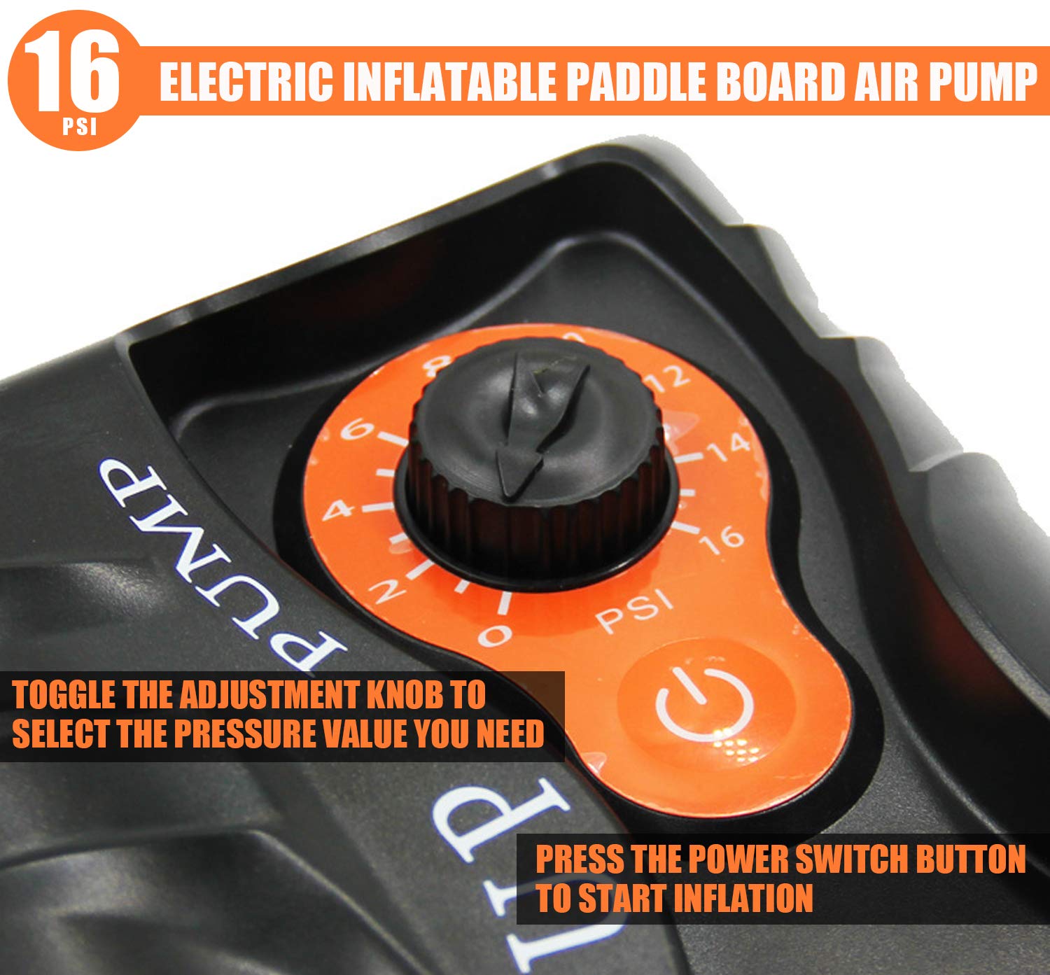 HPDAVV 12V DC 110W 16PSI High Pressure SUP Pump Electric Inflatable Paddle Board air Pump for Stand Up Paddle Board,Inflatable Boats/Tent/Kayak