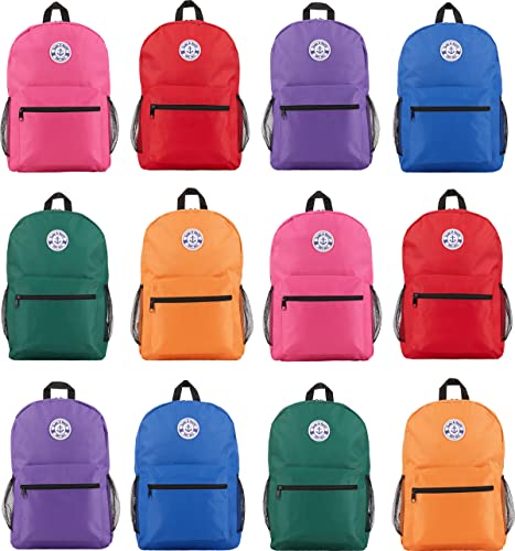 Yacht & Smith 12 Pack Backpack, Bulk 17 inch Lightweight Outdoor Travel Gym Corporate Events Bag