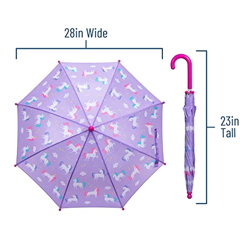 Wildkin Kids 16 Inch Backpack and Umbrella Bundle for On-The-Go Comfort (Unicorn)