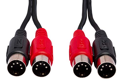Hosa MID-202 Dual MIDI Cable, Dual 5-pin DIN to Same, 2 m