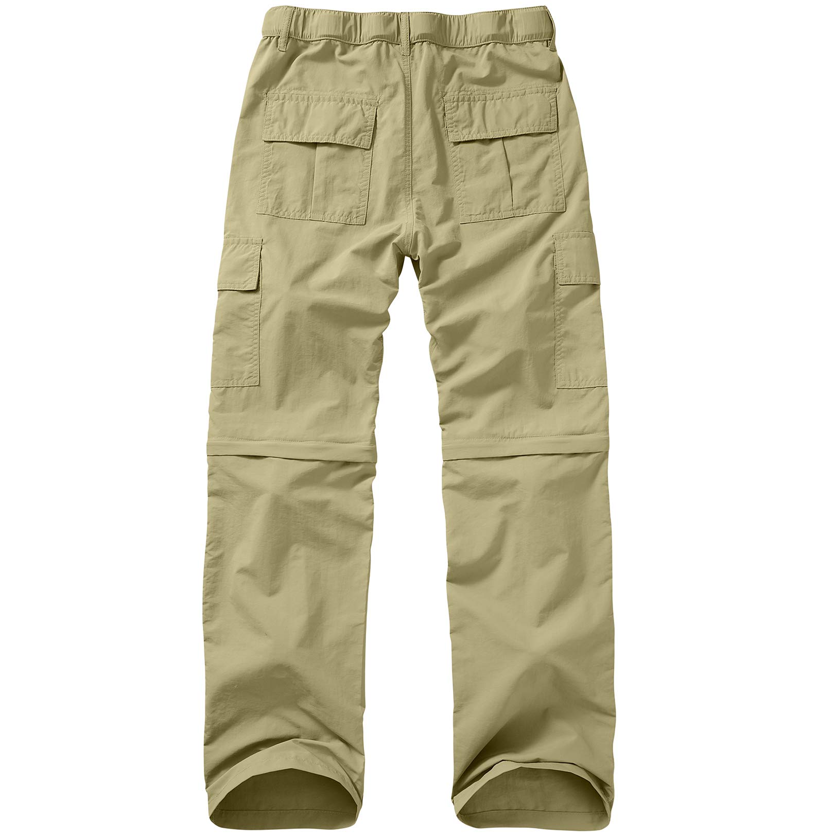 Hiking Pants for Men Convertible Zip Off Boy Scout Quick Dry Lightweight Cargo Travel Safari Pants (ZB02 Khaki 36)