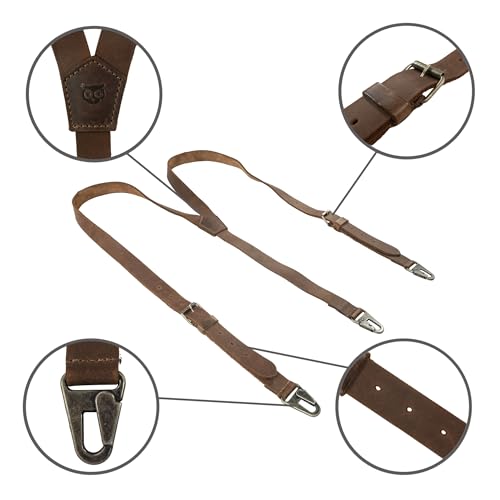 Hide & Drink Leather Y Suspenders (Medium 5 ft. 3 in. to 5 ft. 9 in.) :: Bourbon Brown