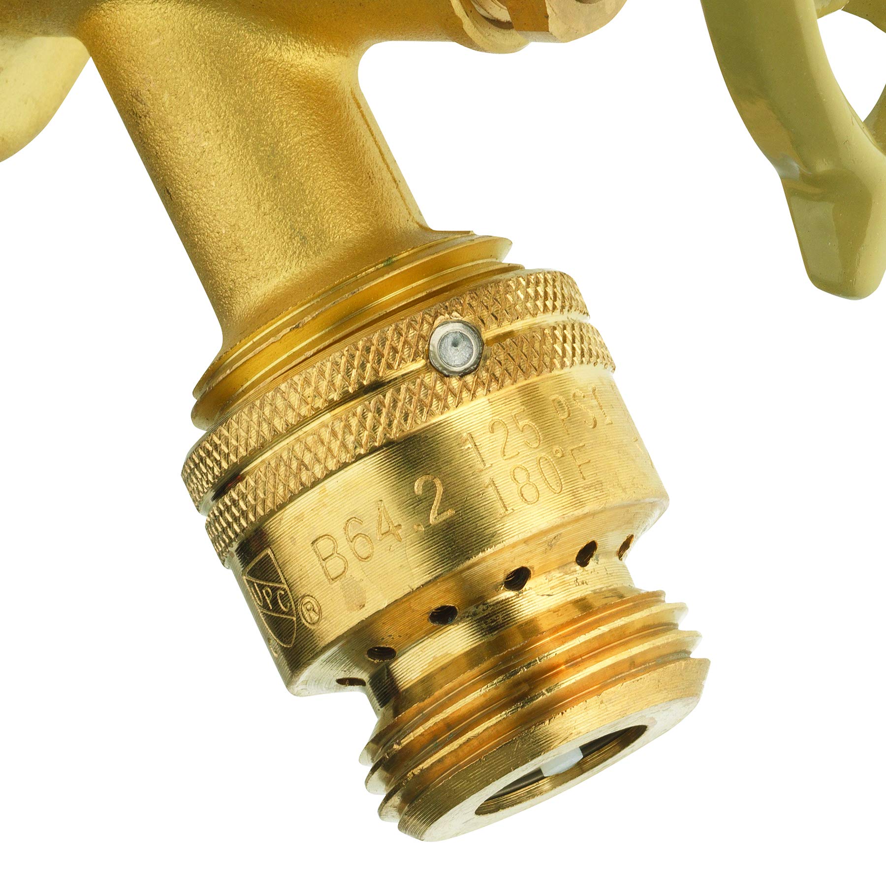 Homewerks Worldwide VACBFPZ4B Vacuum Breaker Hose Bib Backflow Preventer, 3/4 Inch, Brass