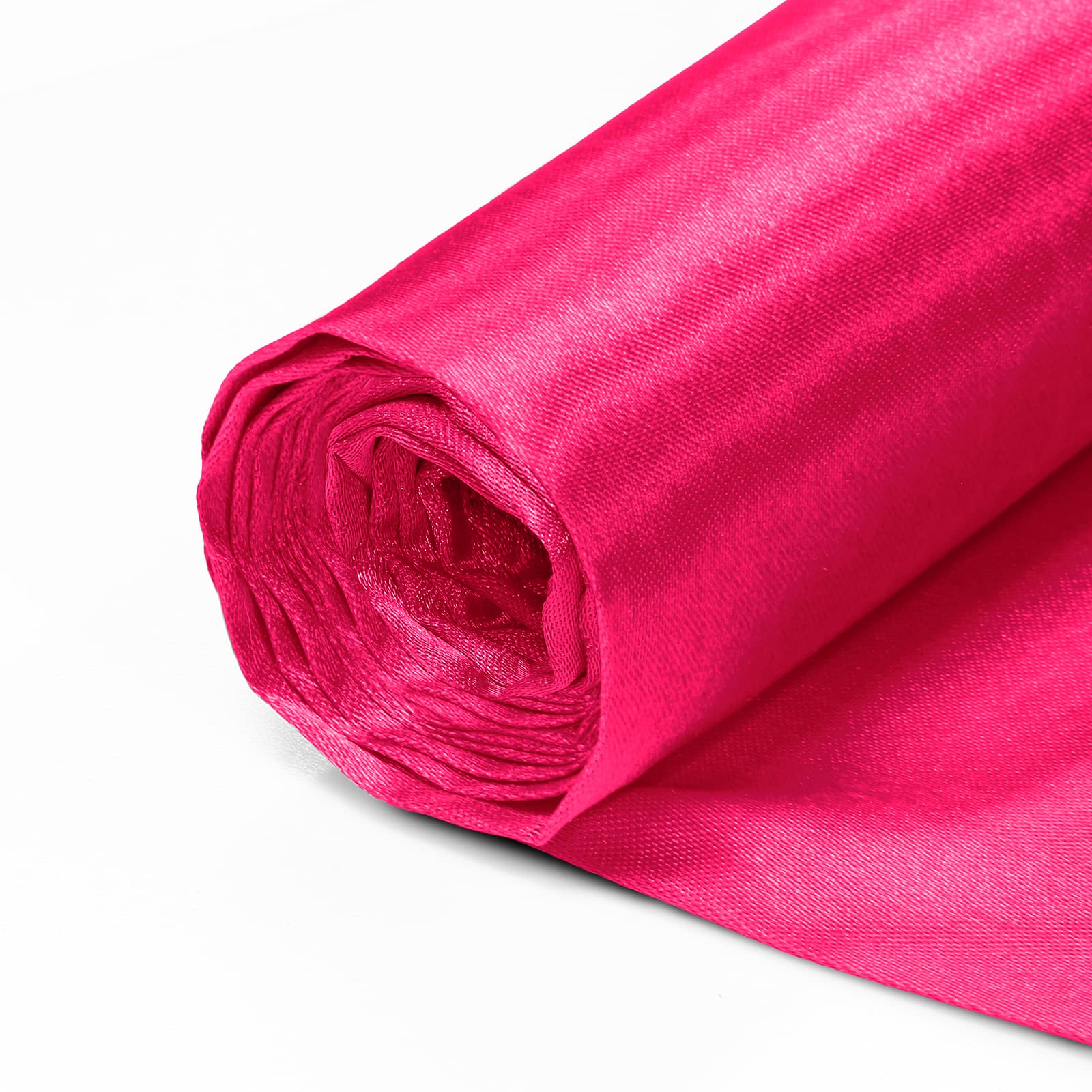 Horbaunal Hot Pink Satin Fabric 60 Inch Wide by The Yard, Soft Charmeuse Satin Fabric for Wedding Dress, DIY Craftings, Costumes, 1 Yard