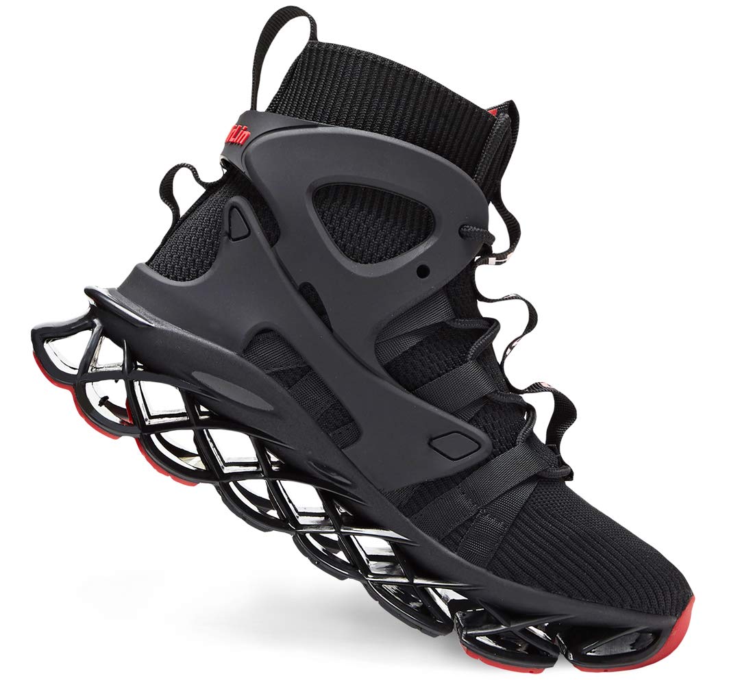 Hello MrLin Men's Running Shoes Non Slip Athletic Tennis Walking Blade Type Sneakers Hip Hop Black