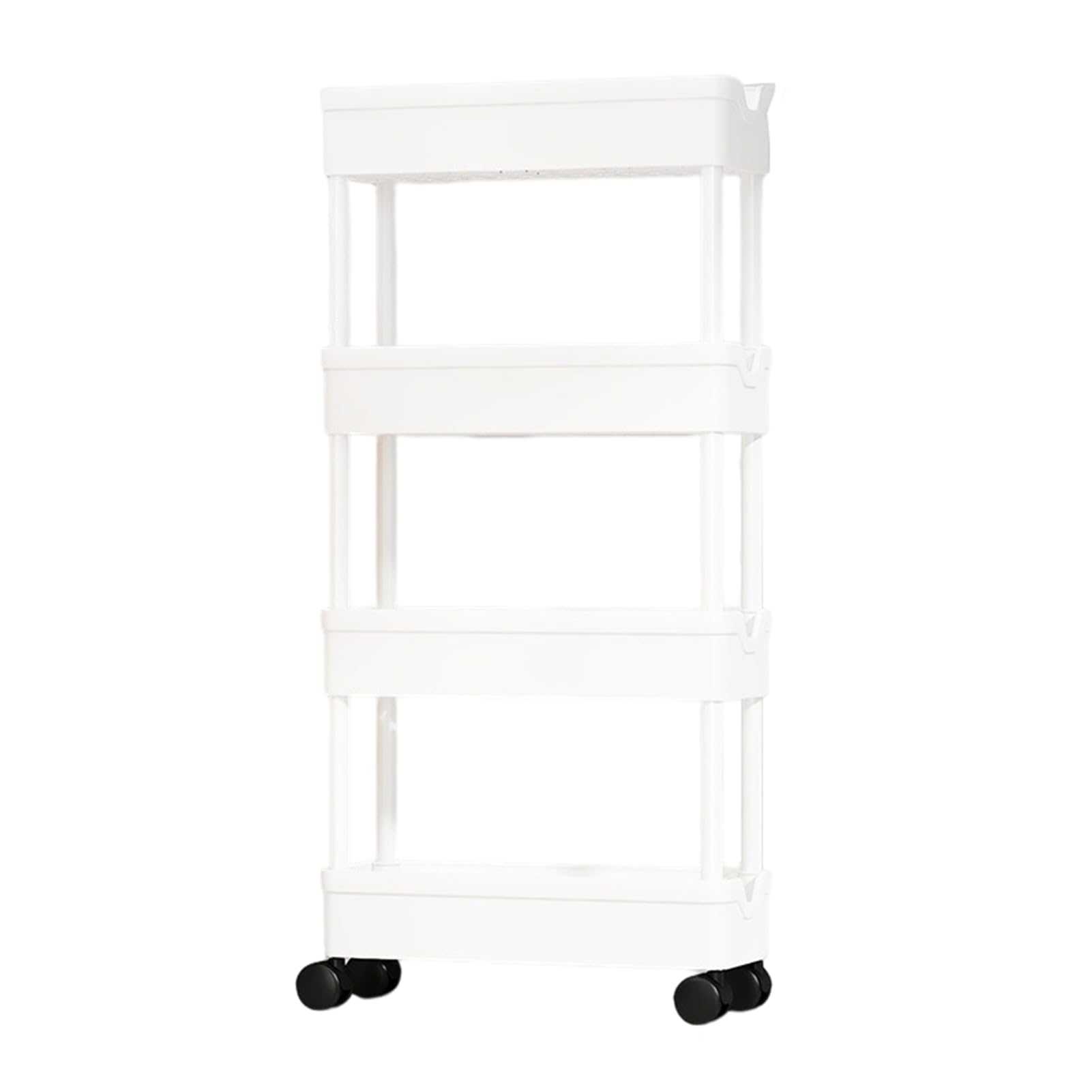 Hesitroad Storage Shelving,4-Tier Heavy Duty Storage Shelves with 360-Degree Wheels Versatile Rolling Cart Space-Saving Removable Multi-Tier Shelf for Storage Shelving Unit for Warehouse Pantry Basem