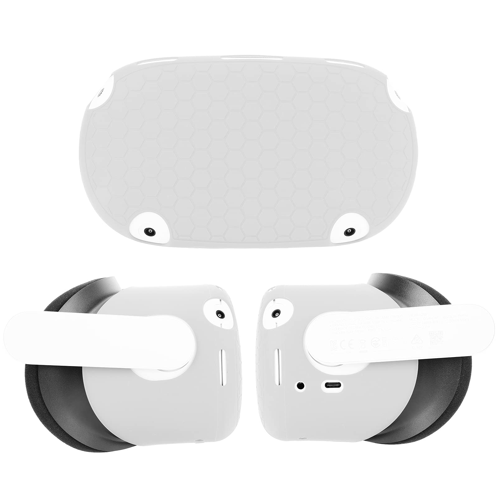 imeux Protective Shell Cover for Quest 2 Oculus Accessories VR Silicone Skin Front Face Protector Hood Kit Anti Dust Anti Scratch Preventing Collisions (Greyish White)