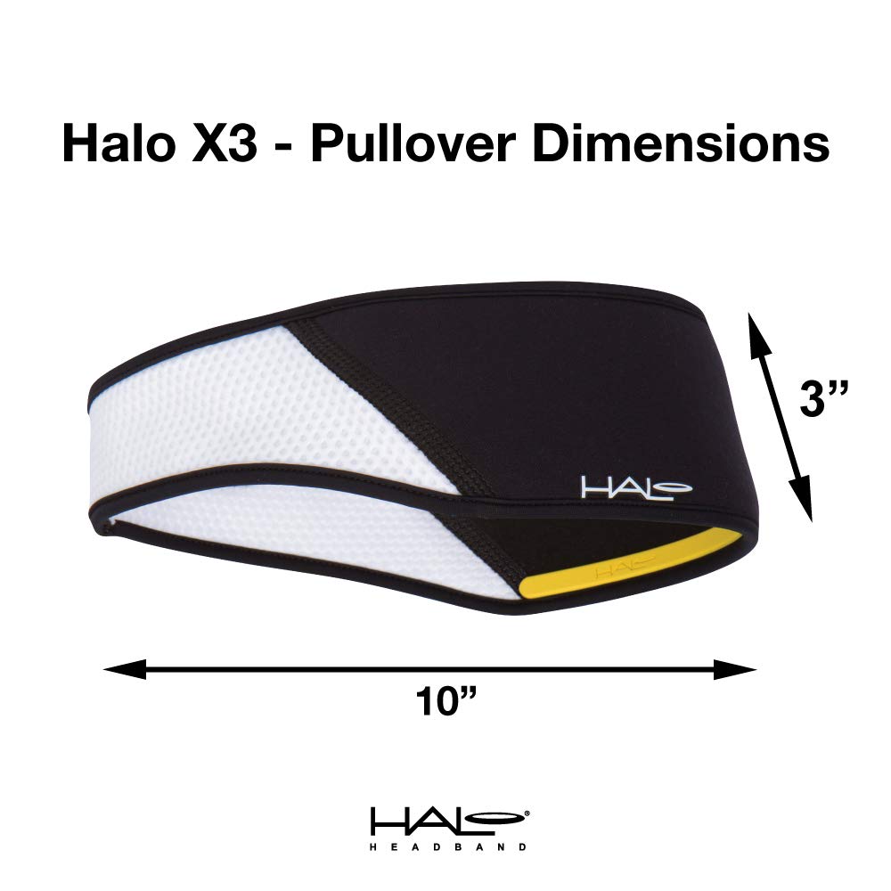 Halo Headband Sweatband X3 β Super Absorption Pullover Headband-Made in The USA (Black, L-XL)- Discontinued Style