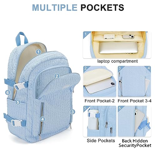 weradar Kawaii Bookbag For Girls Lightweight Carry On Travel Backpack Small Sports Backpack For Women Elementary School Backpack(Blue)