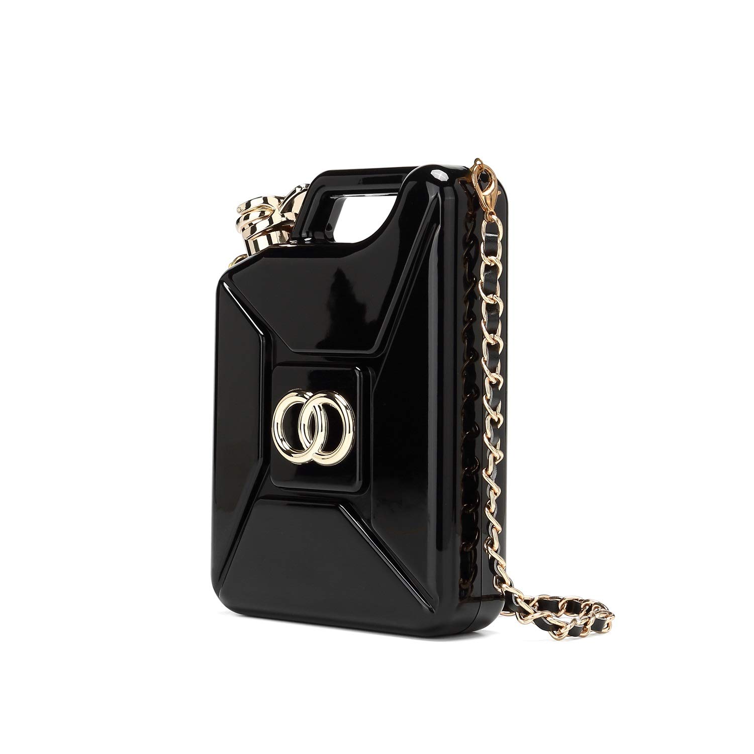 Hearty Trendy Fashion Gas Can Acrylic Evening Bag Clutch Bag Shoulder Bag -Black