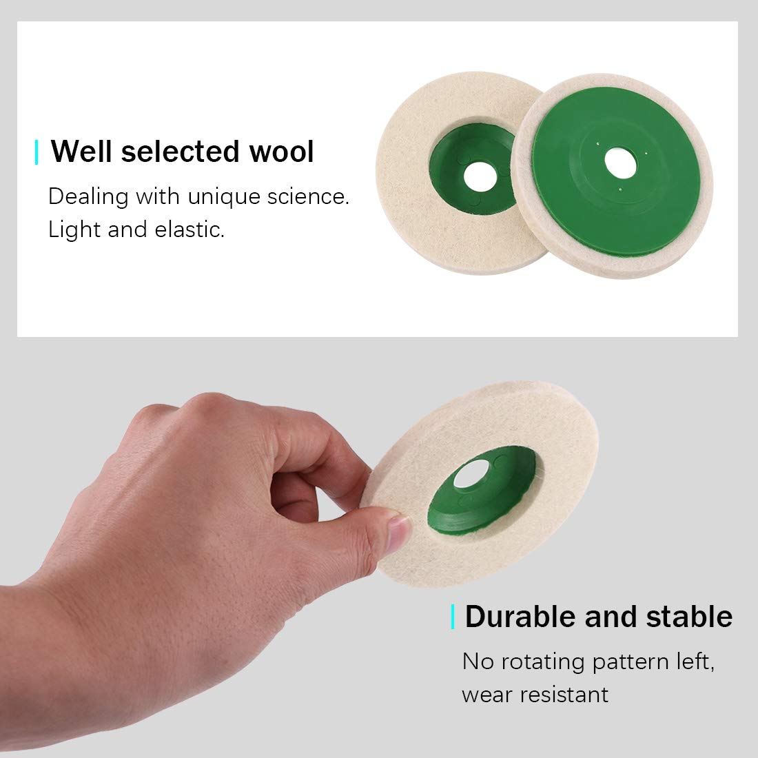 Hilitchi 10 Pcs 4'' 100mm Wool Polishing Wheel Buffer Pads Felt Polishing Wheel Disc