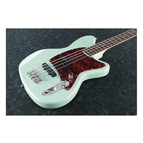 Ibanez TMB100 Talman Electric Bass Guitar (Mint Green) Bundle with 3 Watt Bass Amplifier with On-board Compressor, and Woven Right Angle Instrument Cable 10-Feet (3 Items)