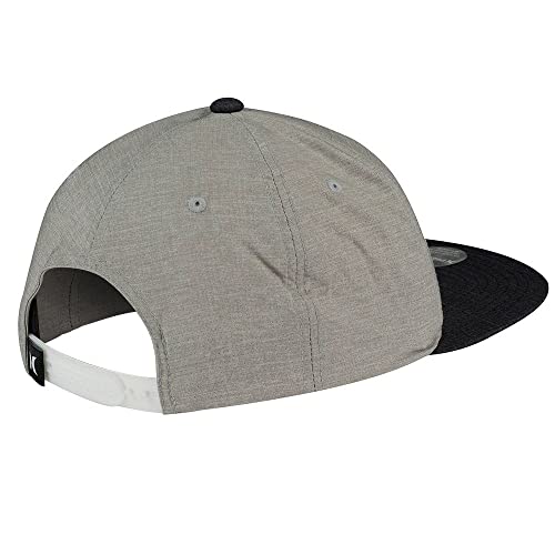 Hurley Men’s Hat – Lightweight Phantom Core Snap-Back Baseball Cap, One Size, Grey