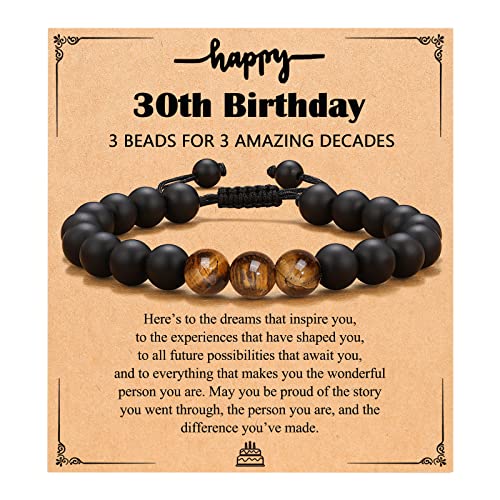 UNGENT THEM 30th Birthday Gifts for Him, Birthday Best Gifts for Turning 30 Year Old Man, Happy 30th Birthday Bracelet for 30 Year Old Men Birthday Gift Ideas