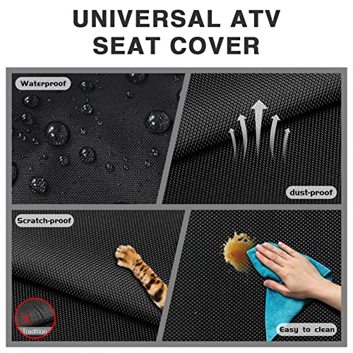 HIMAL HIMAL ATV Seat Cover Waterproof 420D Polyester Oxford, Compatible with Most ATV for Sportsman, Rancher, Foreman, Scrambler, Black