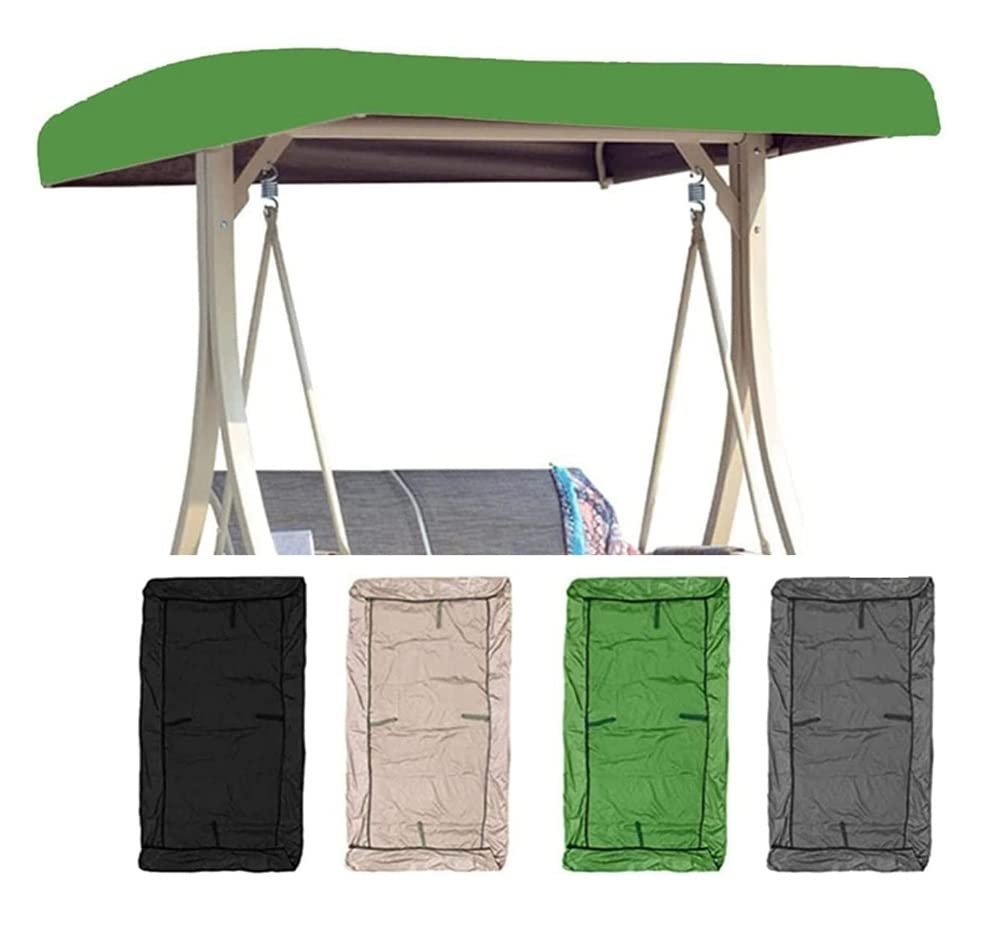XHHBS Porch Swing Canopy Swing Canopy, Replacement Waterproof Swing Top Cover, Sun Shade Awning Cover, for Outdoor Garden Patio Porch Yard (Top Cover Only) (Color : Green, Size : 84x48x9inch)