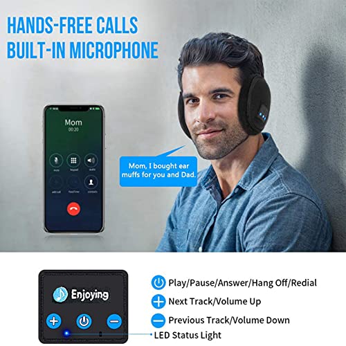 Wireless Bluetooth Ear Muffs for Winter Women Men, Built-in HD Speakers & Microphone, for Winter Outdoor Sports Travel